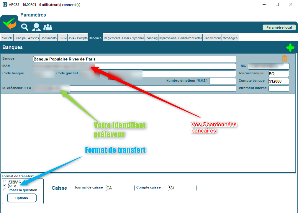 Fichier SEPA pour les prélèvements et les virements en banque