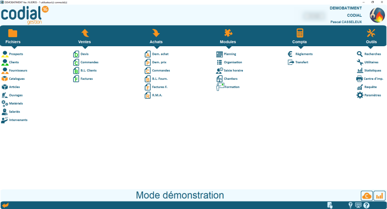 Interface, ergonomie, icones, raccourcis,... utiliser Codial